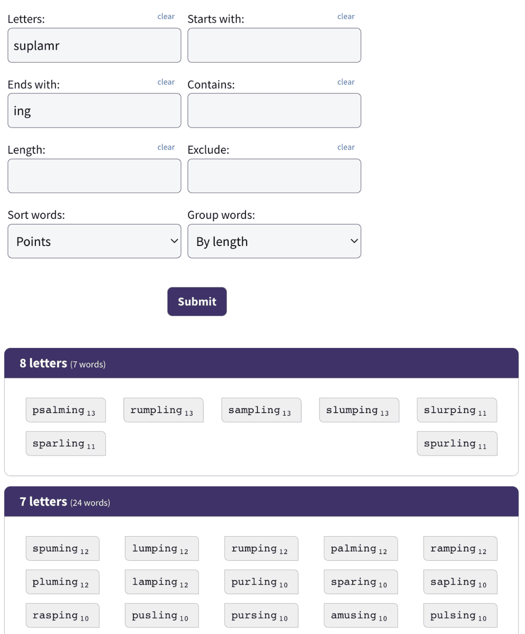 Word Maker: 30+ point words for Scrabble and WWF – WordsRated