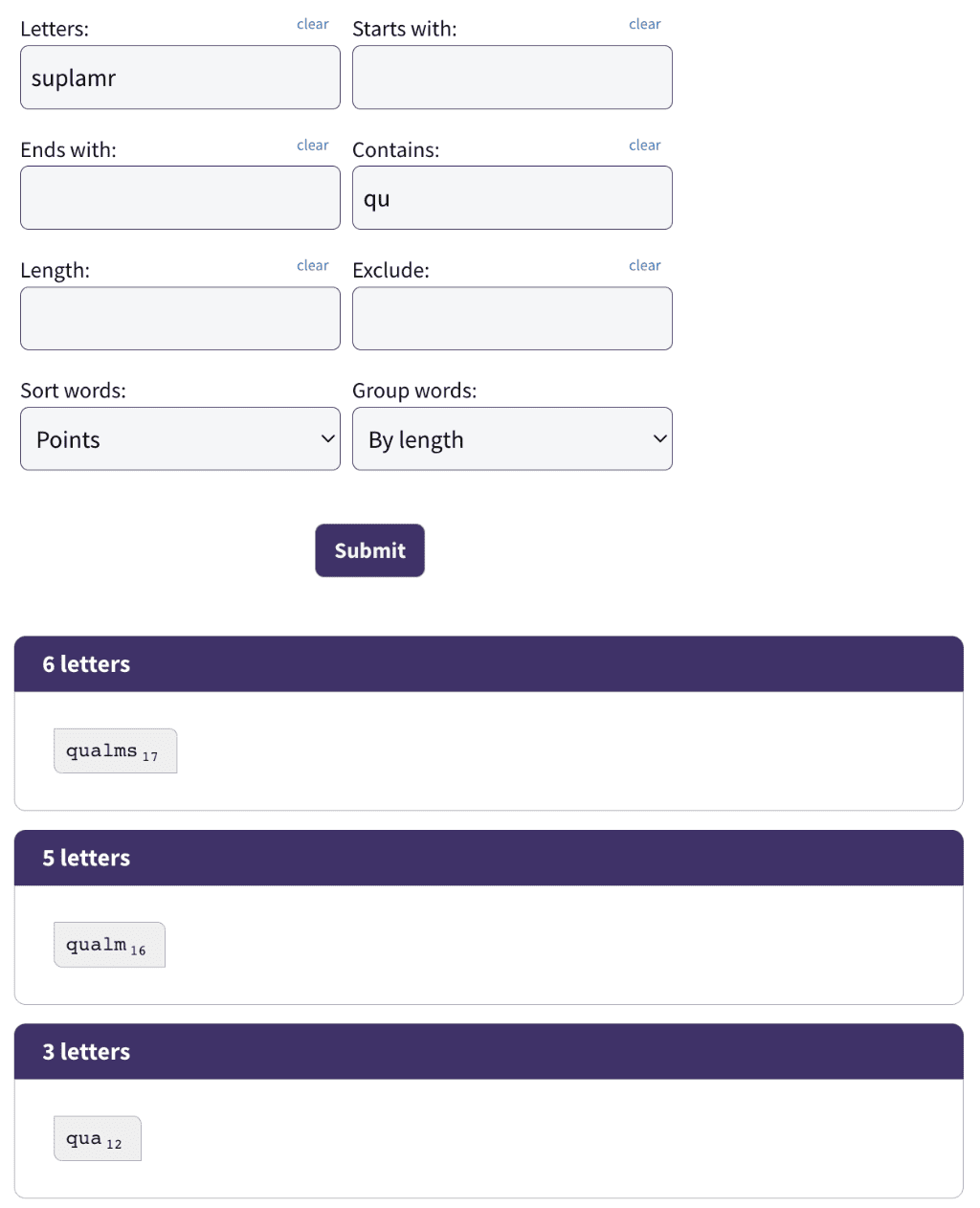 Word Maker: 30+ point words for Scrabble and WWF – WordsRated